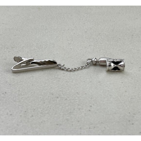 Vintage | Accessories | Vintage Hourglass Tie Clip Tack Pin 96s Silver ...